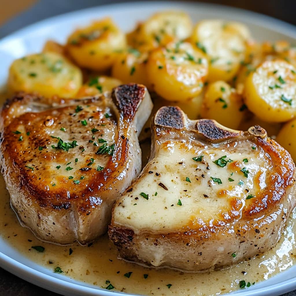 Garlic Parmesan Pork Chops & Cheesy Scalloped Potatoes - My WordPress