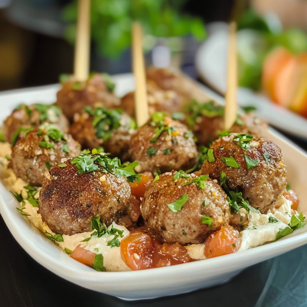 Greek-Inspired Meatball Appetizer – Flavorful Keftedes with Tzatziki ...