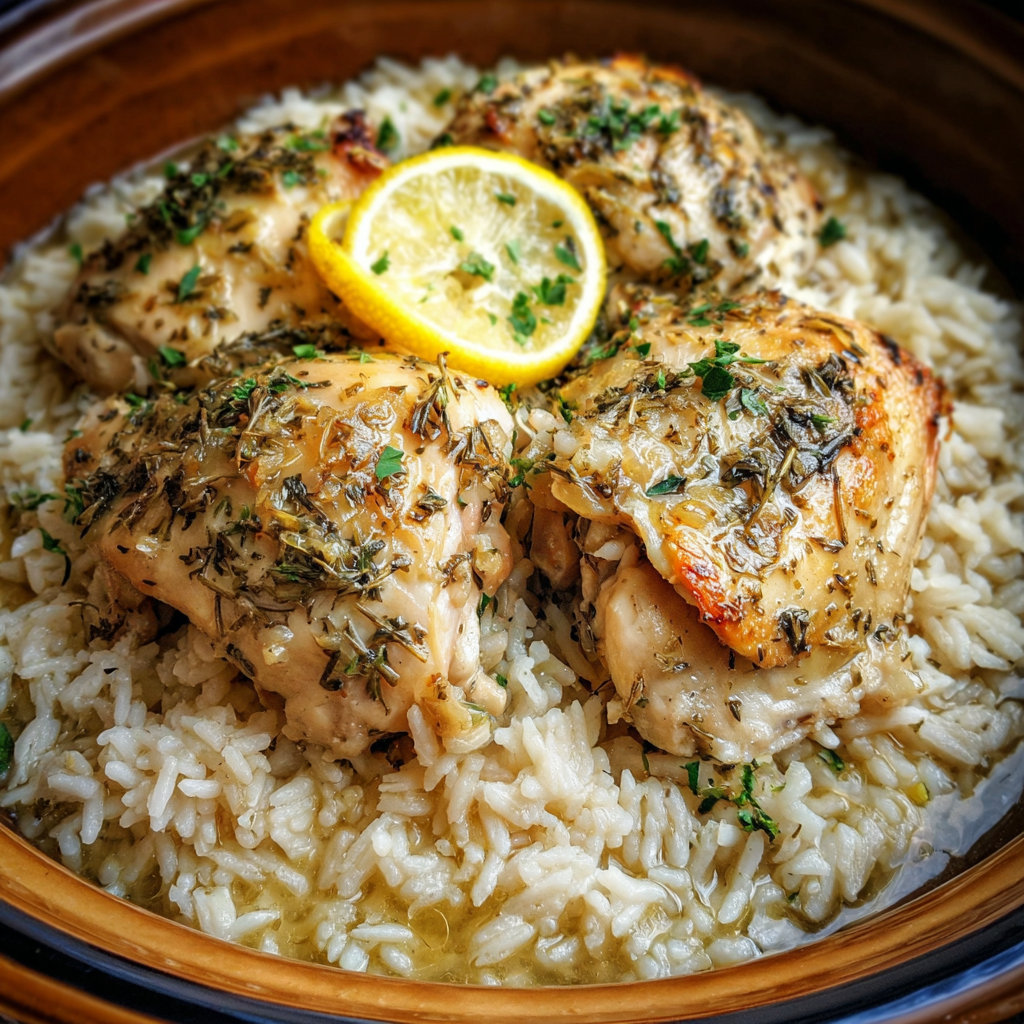 Slow Cooker Lemon Herb Chicken and Rice – Easy & Flavorful Dinner ...