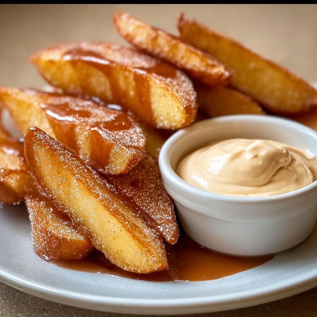 Air Fried Apple Wedges with Caramel Whipped Cream – Easy Dessert Snack ...
