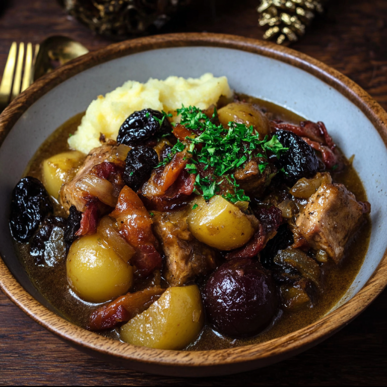 Pork Stew with Bacon, Apples & Prunes — Sweet and Savory Comfort Meal ...