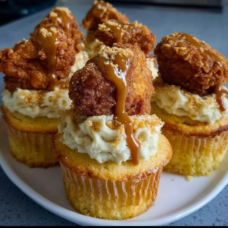 Fried Chicken Cupcakes with Cornbread and Mashed Potato & Gravy ...